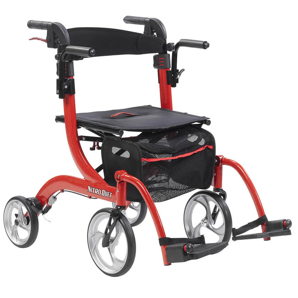 Drive Medical Nitro Duet Rollator and Transport Wheelchair – 2-in-1 ...