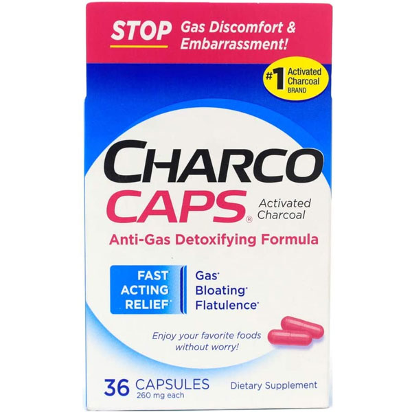 Charcocaps Dietary Supplement Anti-Gas Formula 36 Capsules | Pro ...