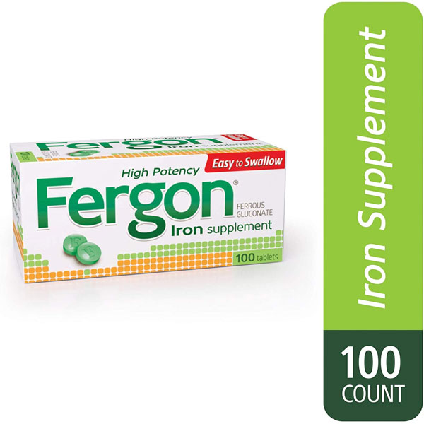 Fergon Iron Supplement Tablets 27 mg 100 ct | Pro Therapy Supplies