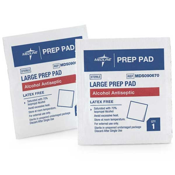 Medline Non-Sterile Alcohol Prep Pads - Large | Pro Therapy Supplies