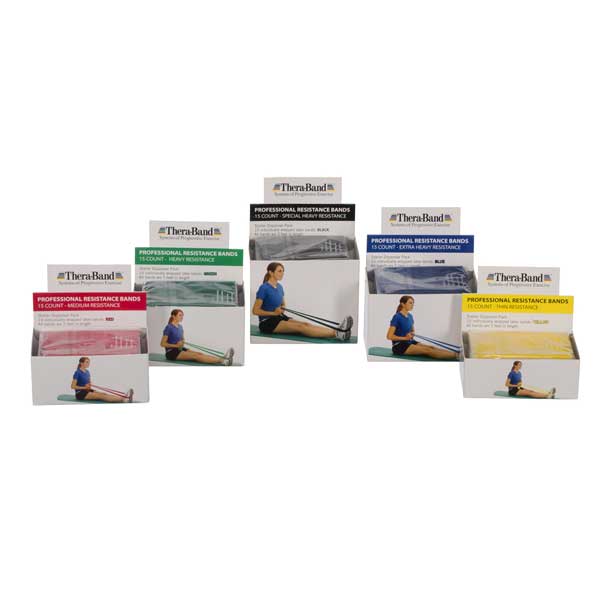 Thera-Band Starter Dispenser Pack - 15-Pack 5 ft. Bands | Pro Therapy ...