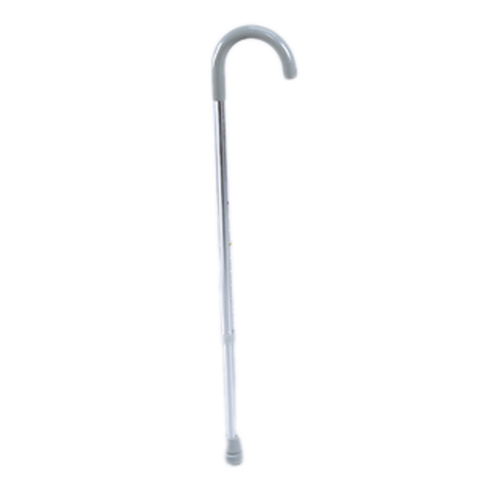 Adjustable Aluminum Curved Handle Canes-Silver | Pro Therapy Supplies