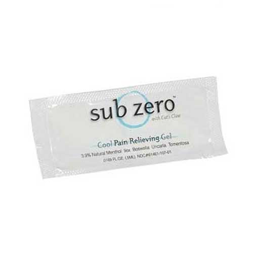Sub Zero Cool Pain Relieving Gel. 5ml Sample Packet | Pro Therapy Supplies