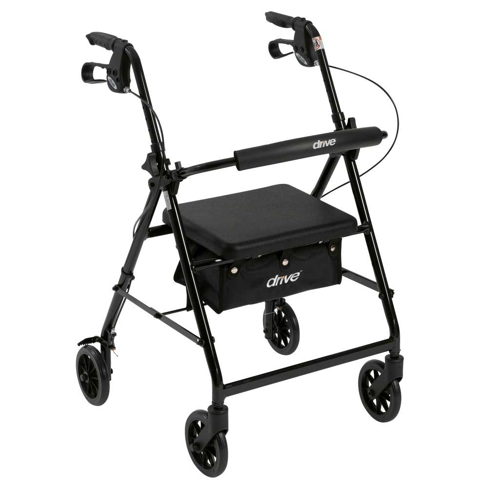 Drive Medical Rollator w/ Fold Up Bk and Padded Seat Silver | Pro ...